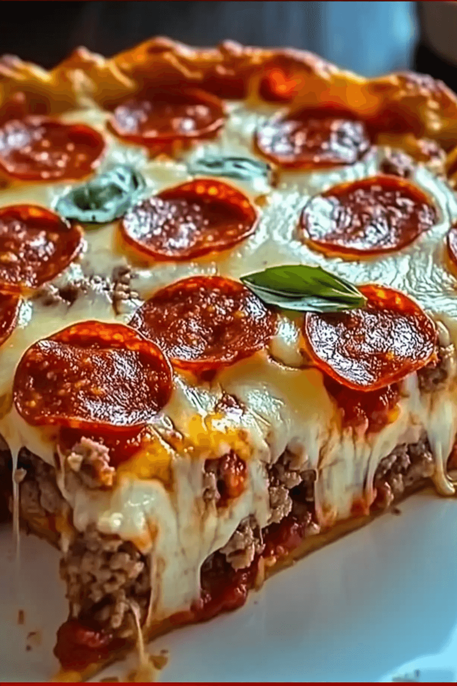 Deep Hamburger Sausage & Pepperoni Pie Recipe - Jada Recipes