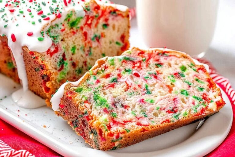 Christmas Funfetti Bread Recipe | Easy Holiday Sprinkle Loaf - Jada Recipes