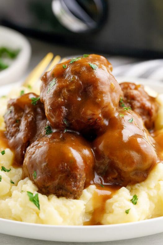 Slow Cooker Salisbury Steak Meatballs Recipe - Jada Recipes